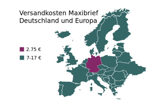 Maxibrief: Information zu Größe, Gewicht und Preis